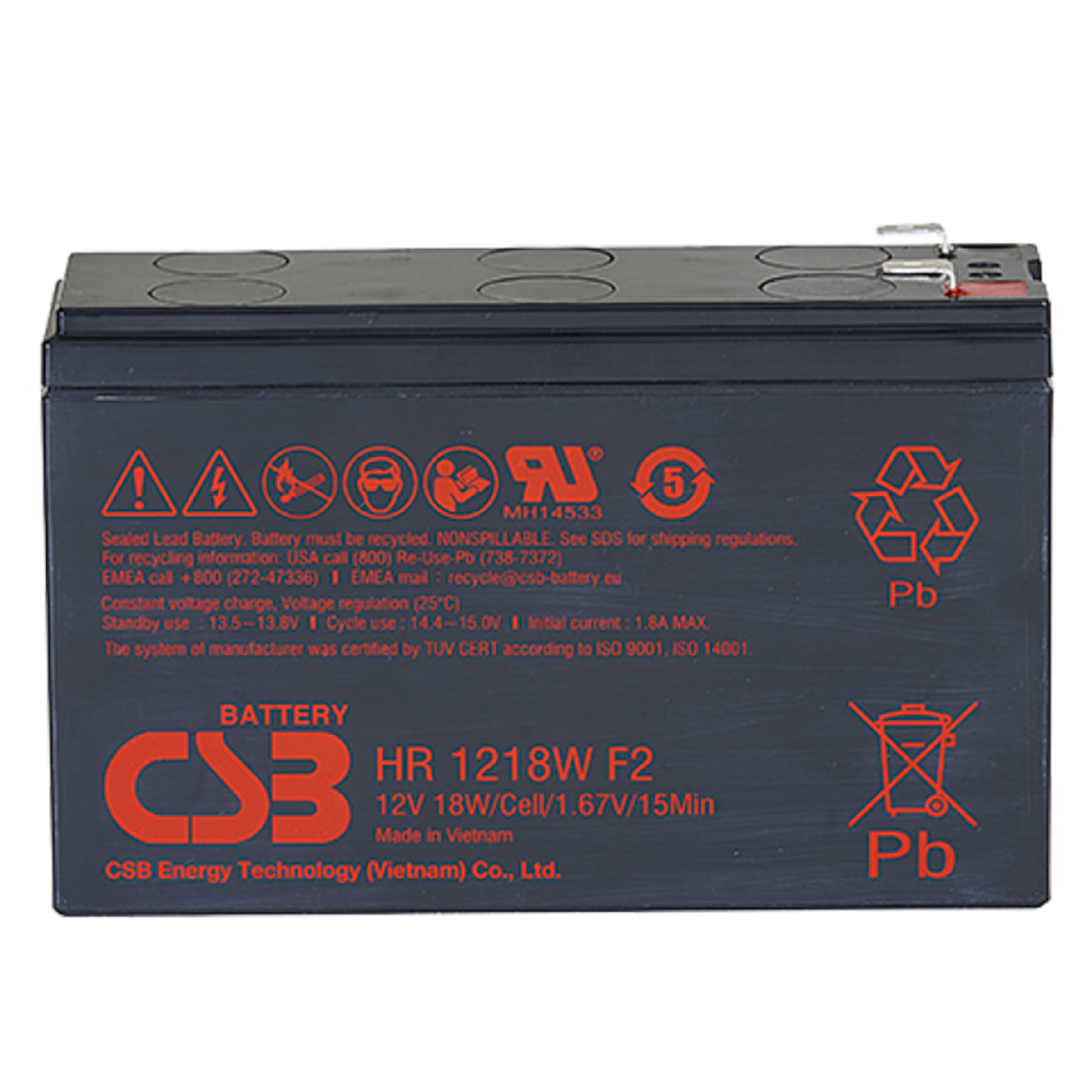 Buy Акумуляторна батарея CSB HR1218WF2 12V 4,5Ah (151х51х94мм) | 🌟SOFIA ...
